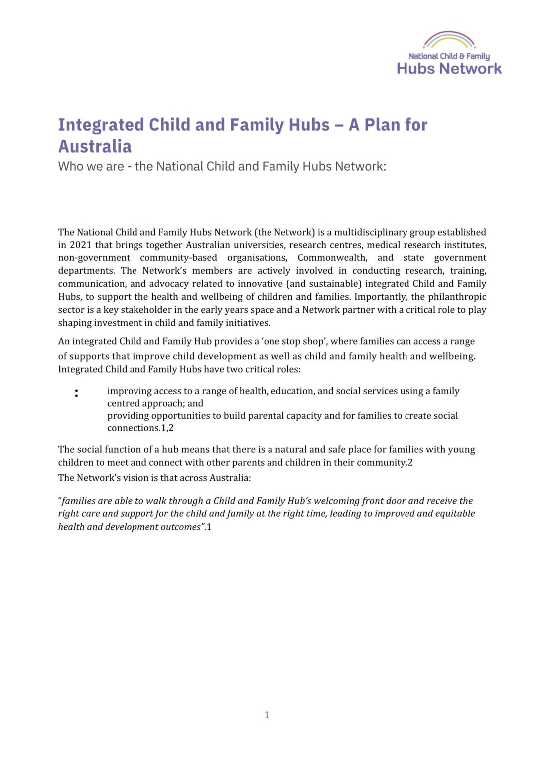 Child & Family Hubs - Queensland Kids Partnership