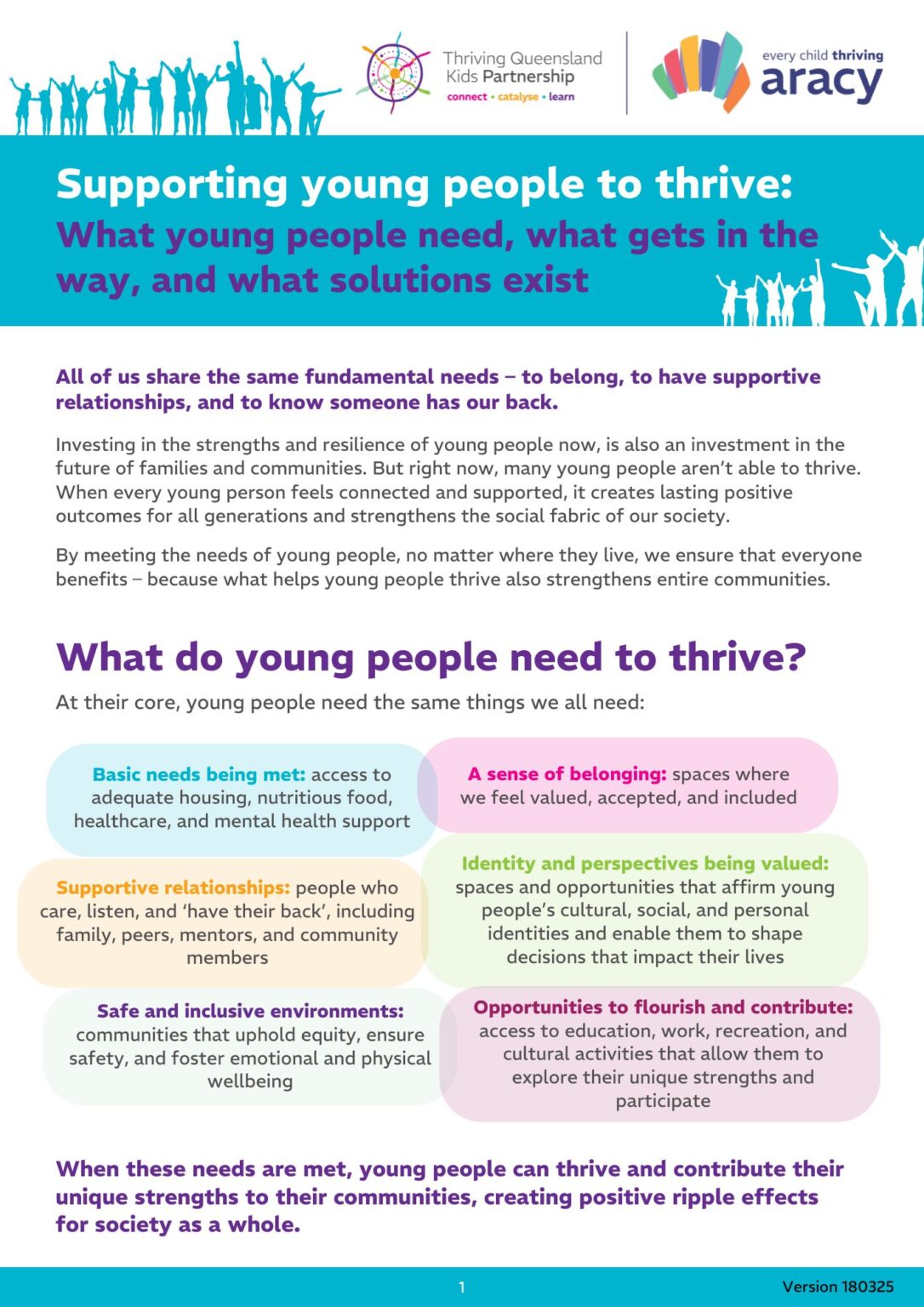 Supporting young people to thrive: Needs, barriers and solutions ...